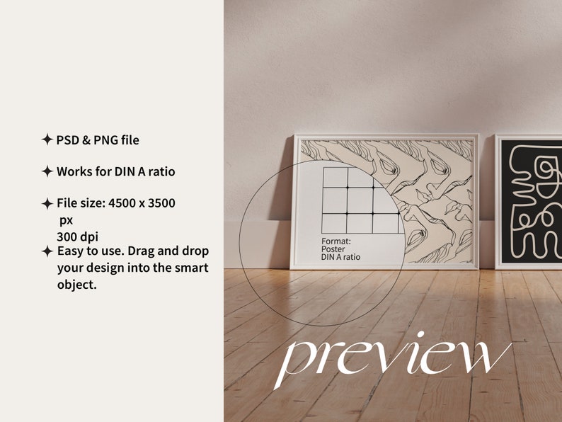 Two Horizontal Frame Mockup. Photoshop Template. White Mockup Template ...