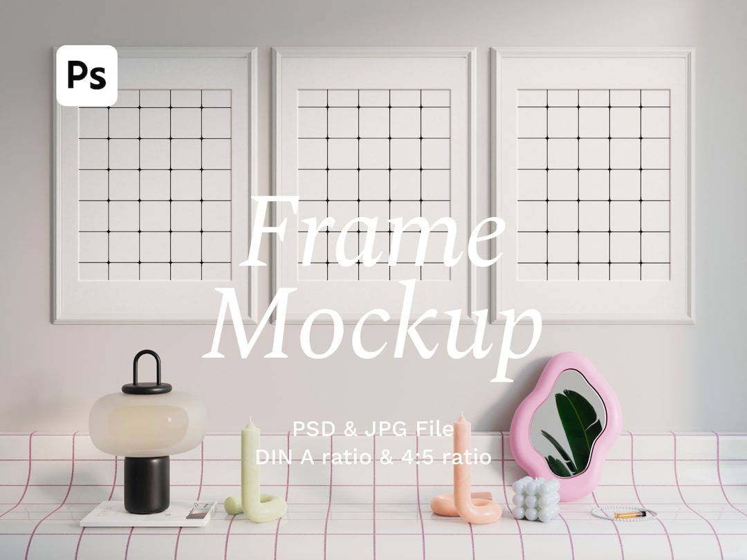 Three Frames Mockup. Set of Three Art Prints. 3 Frame Mockups. 5x7 ...