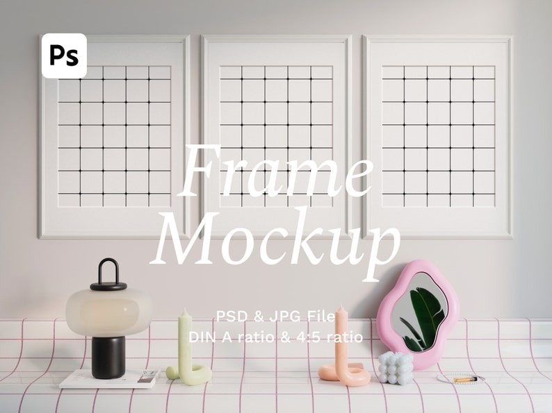Three Frames Mockup. Set of Three Art Prints. 3 Frame Mockups. - Etsy