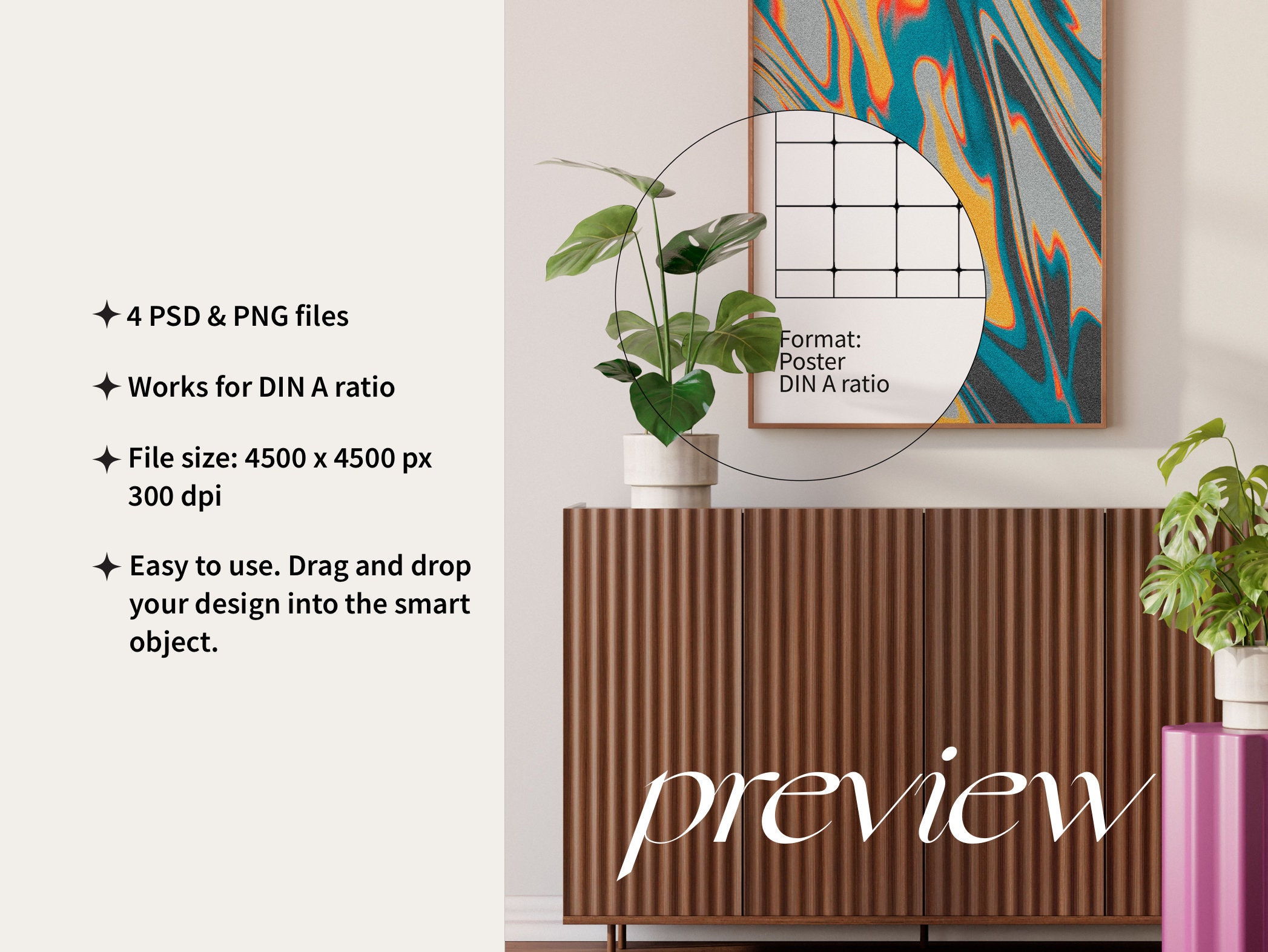 Frame Mockup Pack of Four for Photoshop for Prints and Artwork. Frame ...