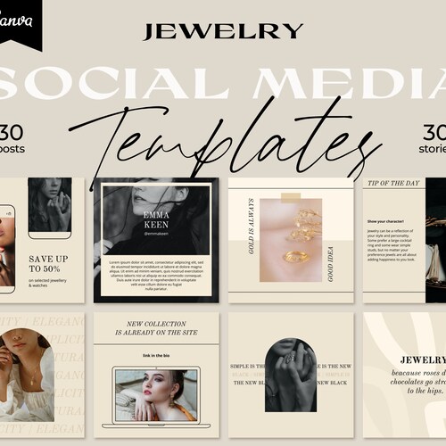 Jewelry Instagram Template for Canva. Jewelry Instagram Story. | Etsy
