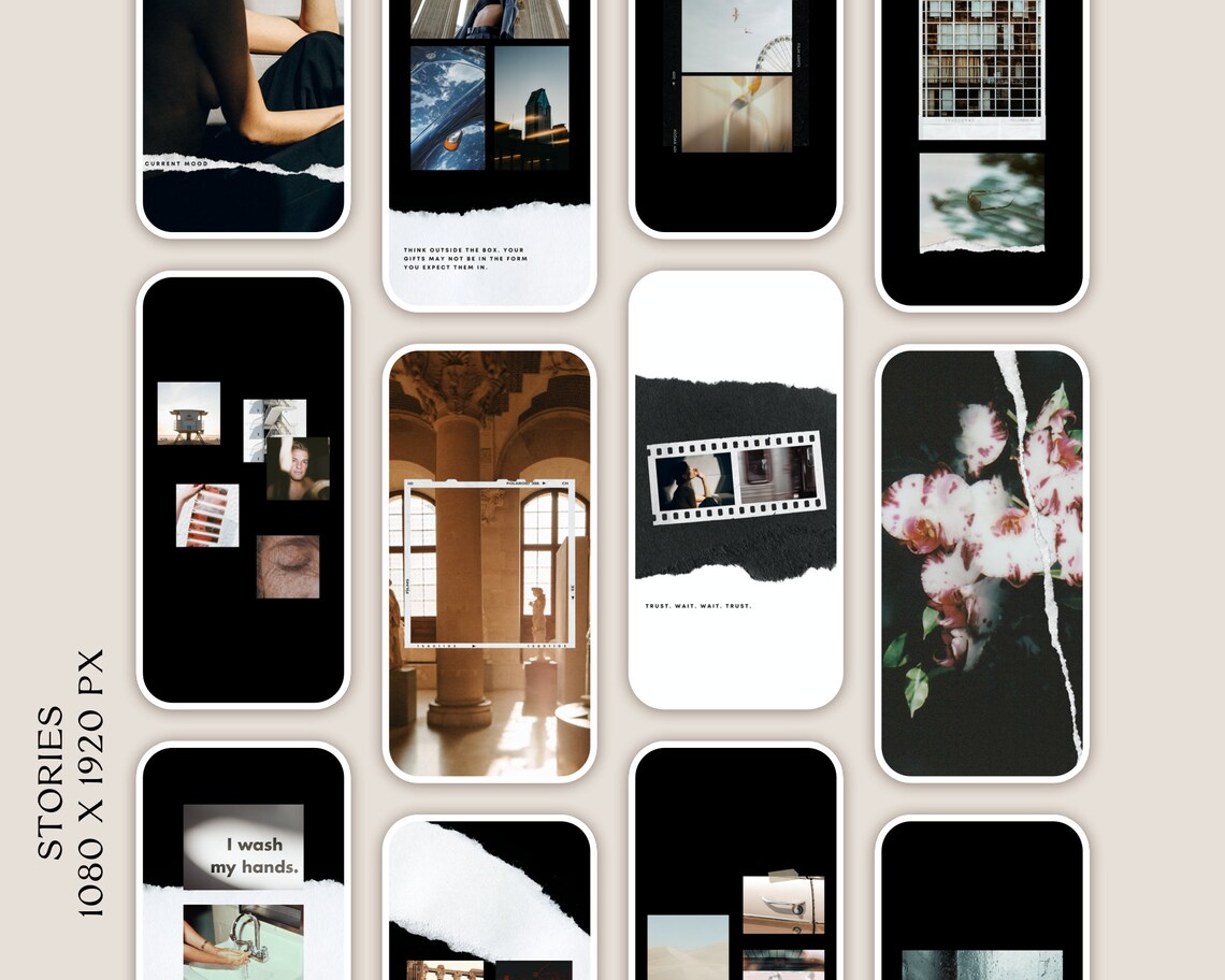 Instagram Template. Ripped Paper Instagram Post Template. | Etsy