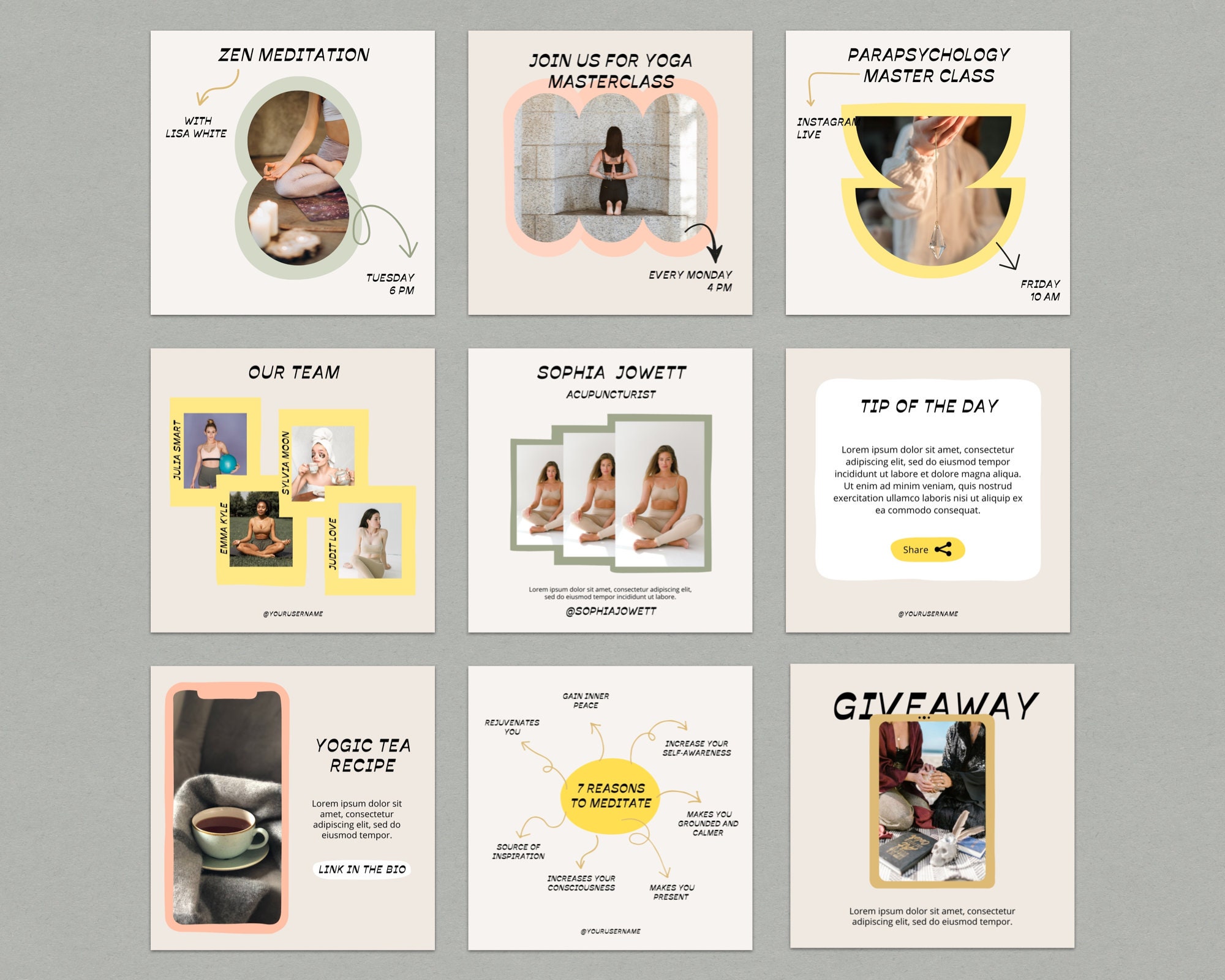 Wellness Coach Canva Instagram Template. Instagram Marketing | Etsy