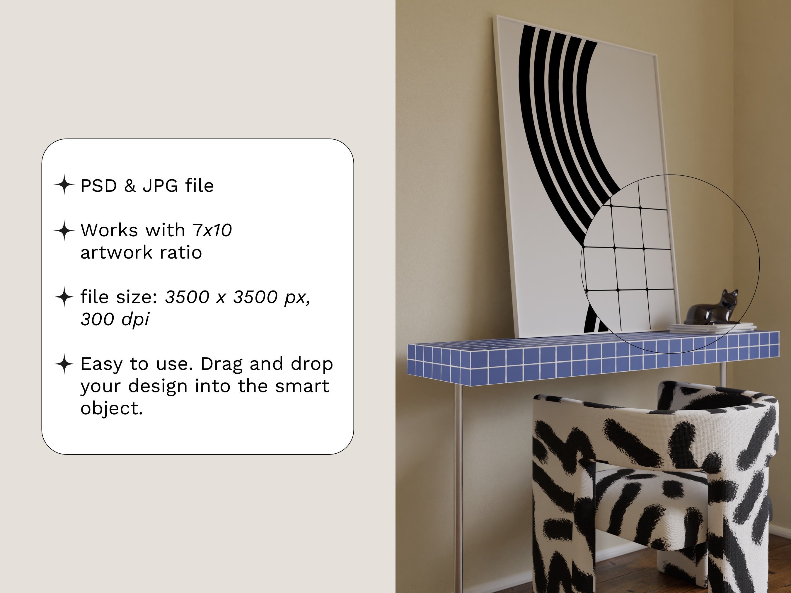 70x100 Print Frame Mockup. Vertical Frame Template. Photoshop Mockup ...