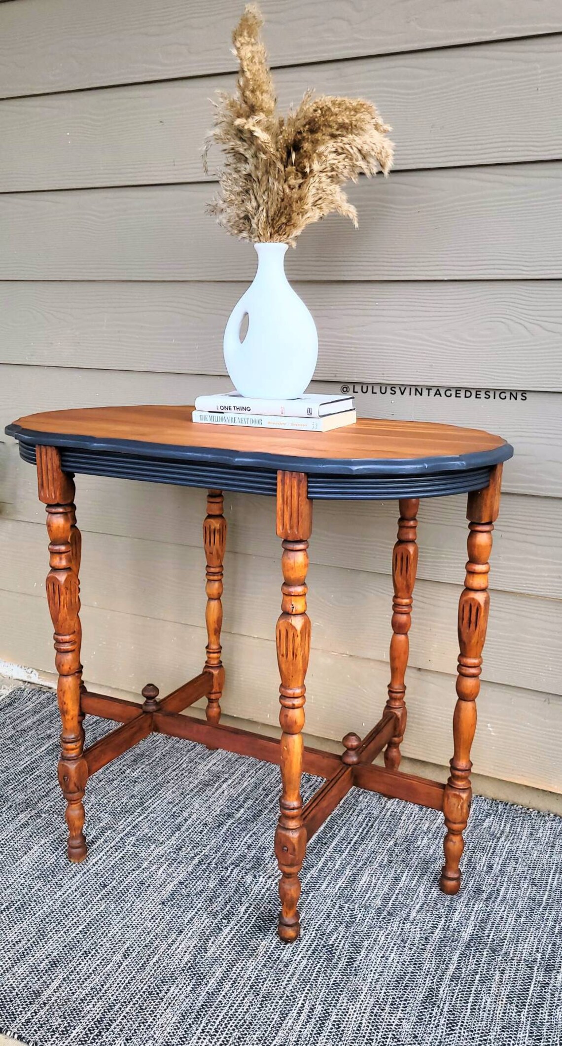 Table, Entryway Table, Wood, Blue, Raw Wood, Paylor, Blue Painted Wood ...