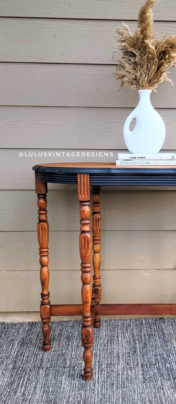 Table, Entryway Table, Wood, Blue, Raw Wood, Paylor, Blue Painted Wood ...