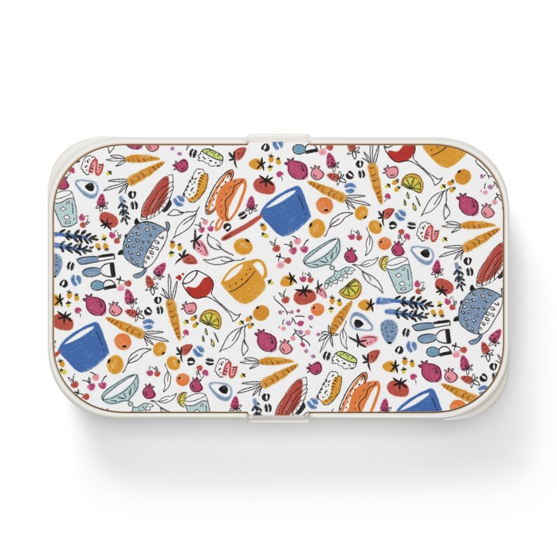 Hand Drawn, Watercolor Illustrated Bento Lunch Box, Useful Gift ...