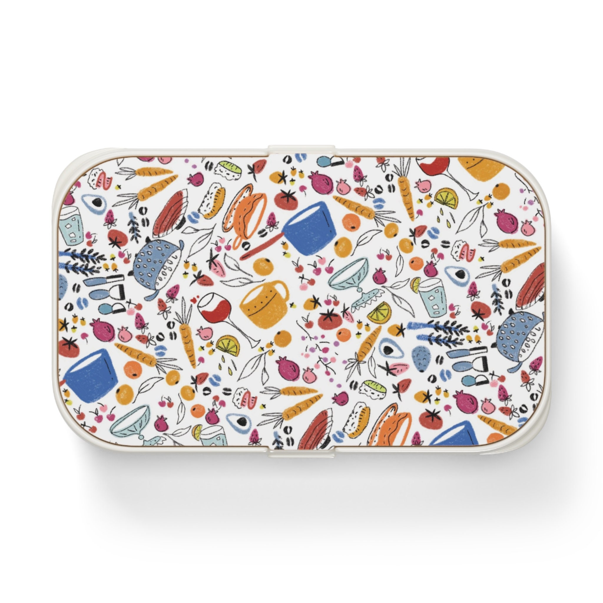 Hand Drawn, Watercolor Illustrated Bento Lunch Box, Useful Gift ...