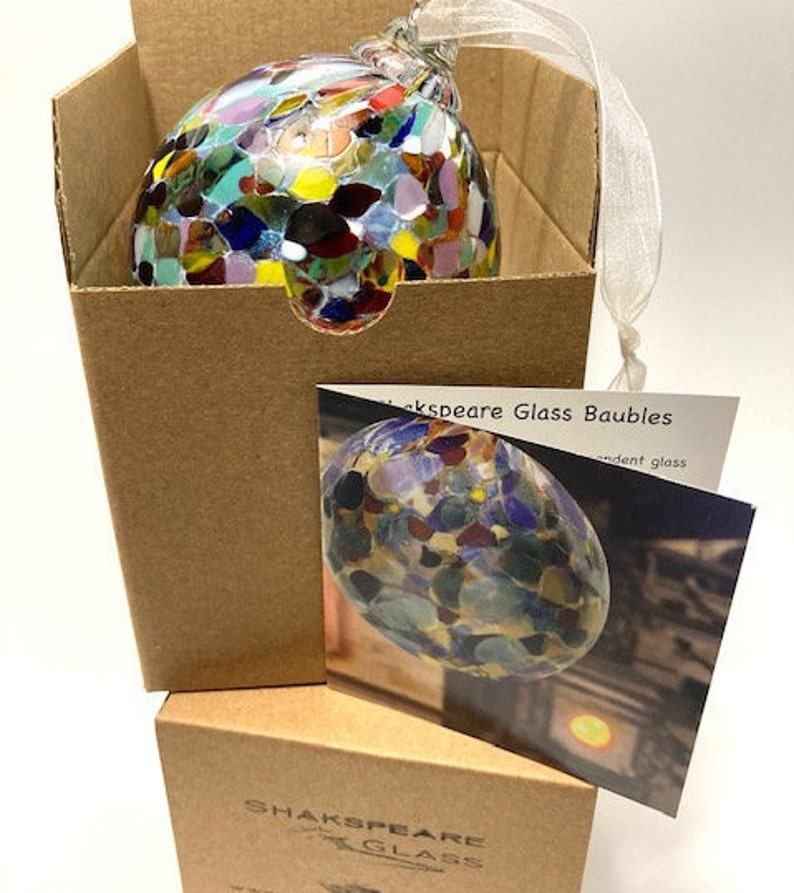 Hand Made Glass Bauble, Multi Confetti Suncatcher, Window Ornament ...