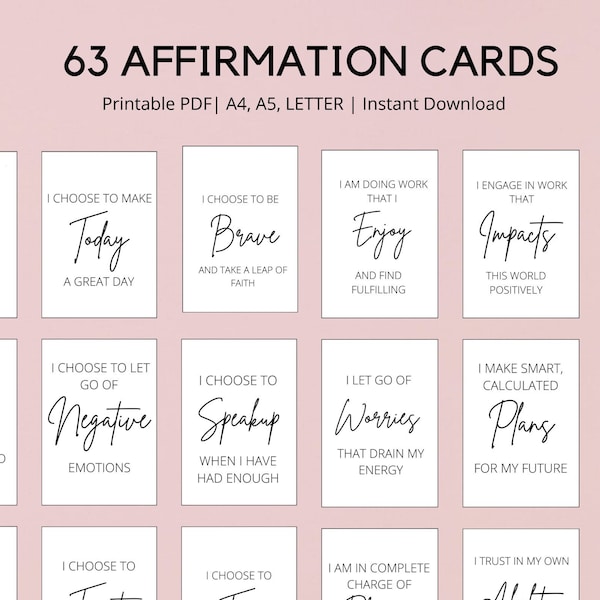 Boho Affirmation Cards, BOHO Motivational Cards, Printable Affirmations, Manifestation Cards ...