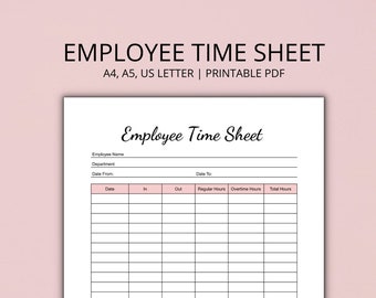 Employee Timesheet,work Log,employee Timecard,work Organiser,employee Checklist,timesheet Form ...