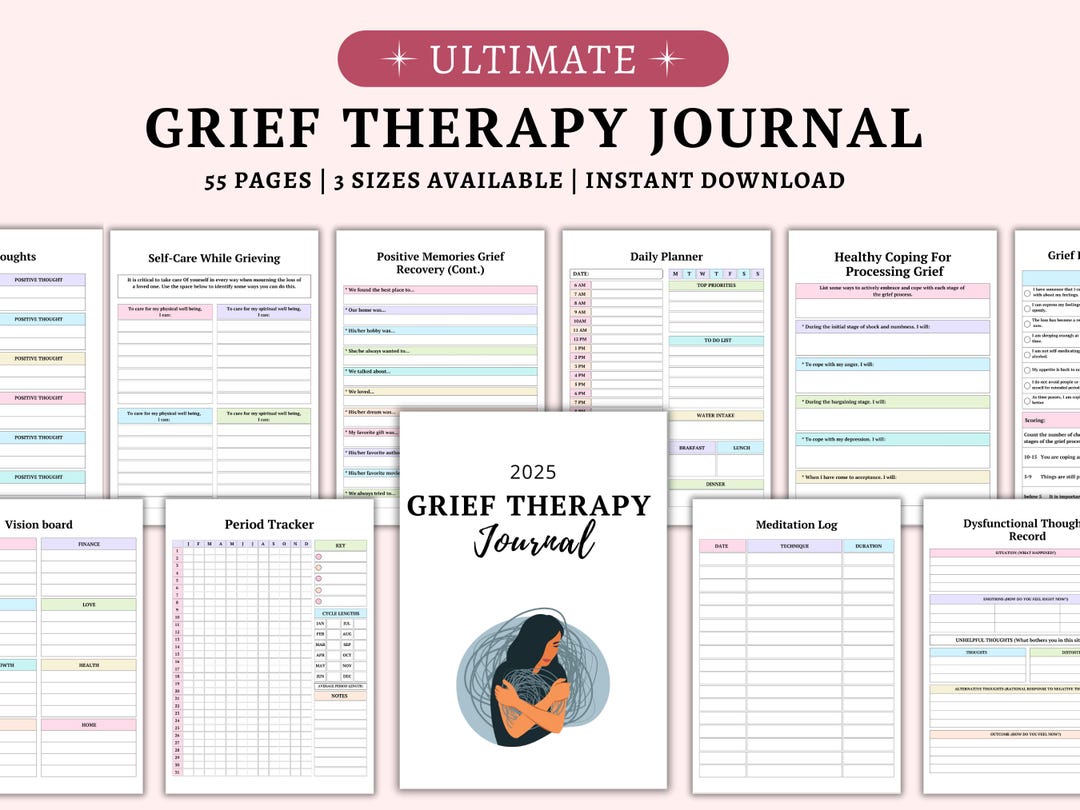 Grief Therapy Journal: Healing & Recovery Workbook (PDF Pattern) - Etsy
