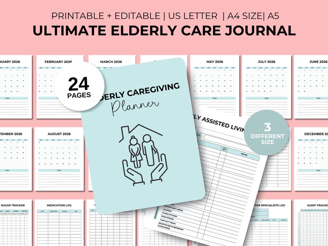 Ultimate Elderly Care Journal | 24-page Caregiver Planner |senior Care ...