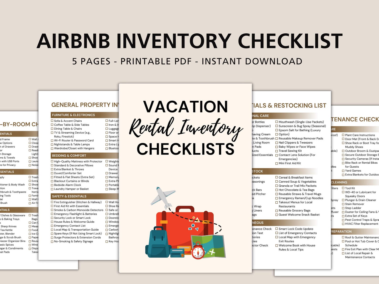 Vacation Rental Inventory Checklist Pdf