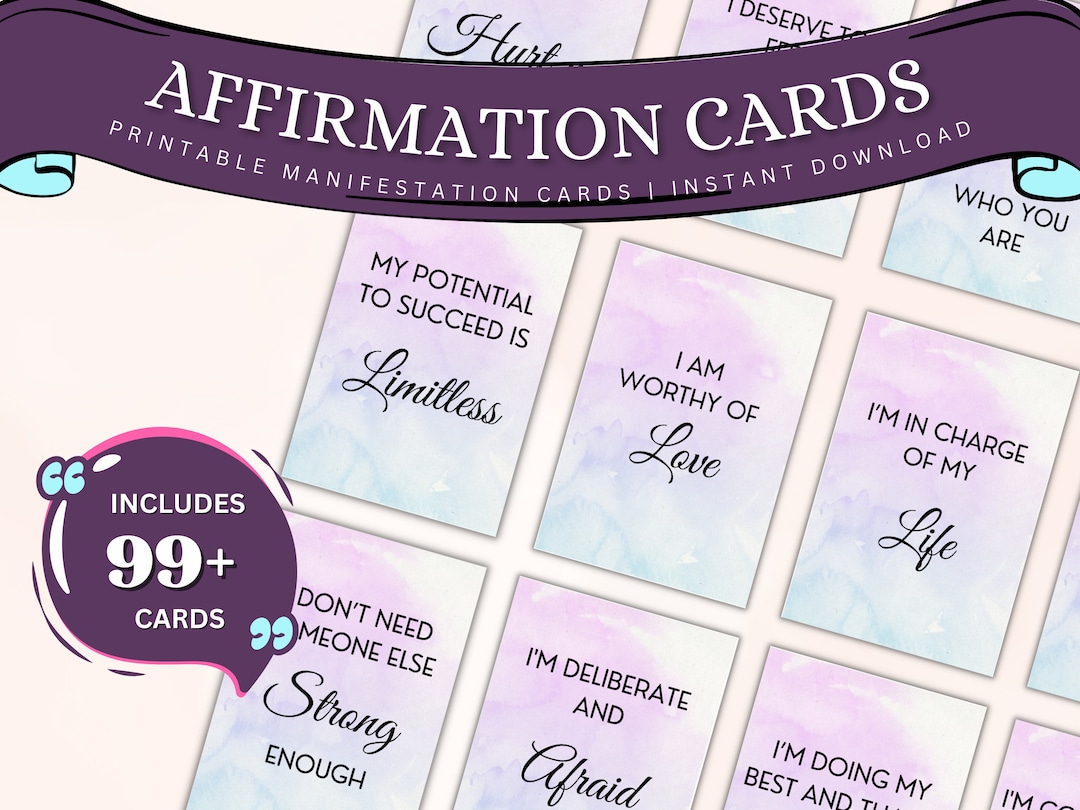 100+ Affirmation Cards Digital Download, Positive Affirmation Card Deck ...
