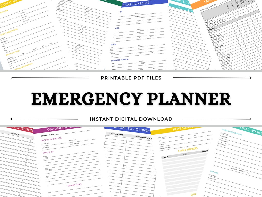 End of Life Planner Printable, Emergency Binder Printable, Beneficiary Info, Last Wishes Planner ...