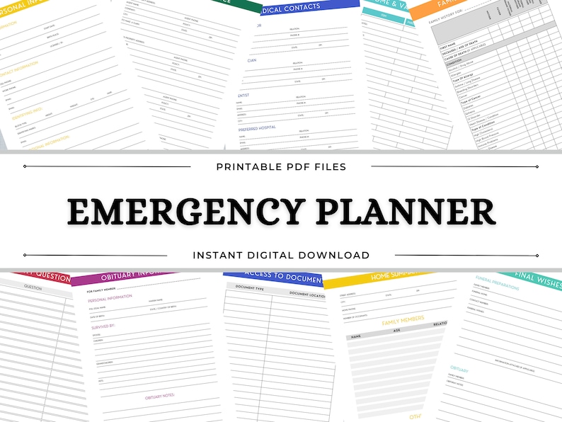 End of Life Planner Printable Emergency Binder Printable - Etsy