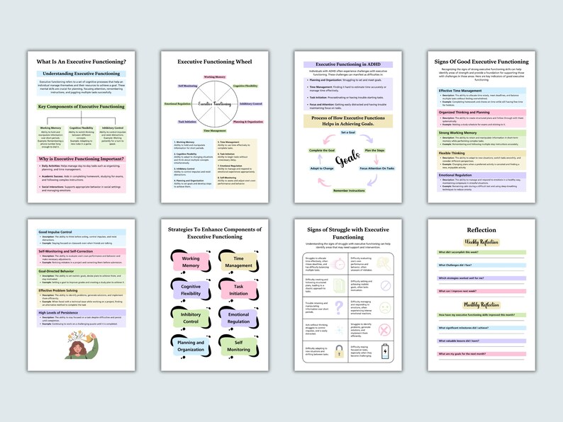 ADHD Executive Functioning Worksheets: Coping Skills, Therapy Tools ...