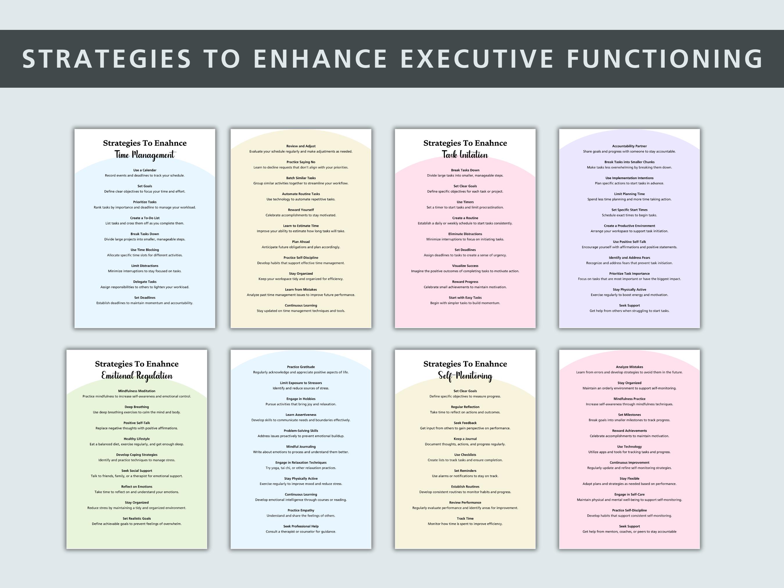 ADHD Executive Functioning Worksheets: Coping Skills, Therapy Tools ...