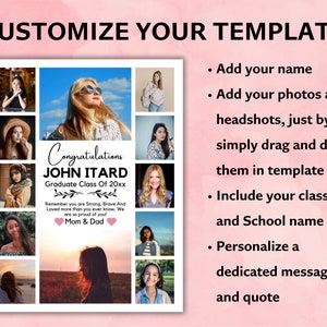 Full Page Graduation Ad Yearbook, Custom Yearbook Template, Editable ...