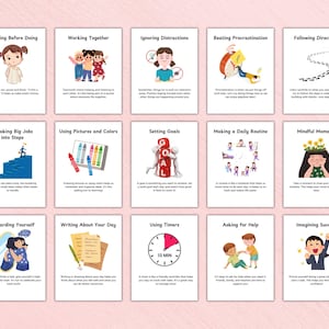 ADHD Executive Functioning Cards for Kids | Printable Cards | Behavior ...