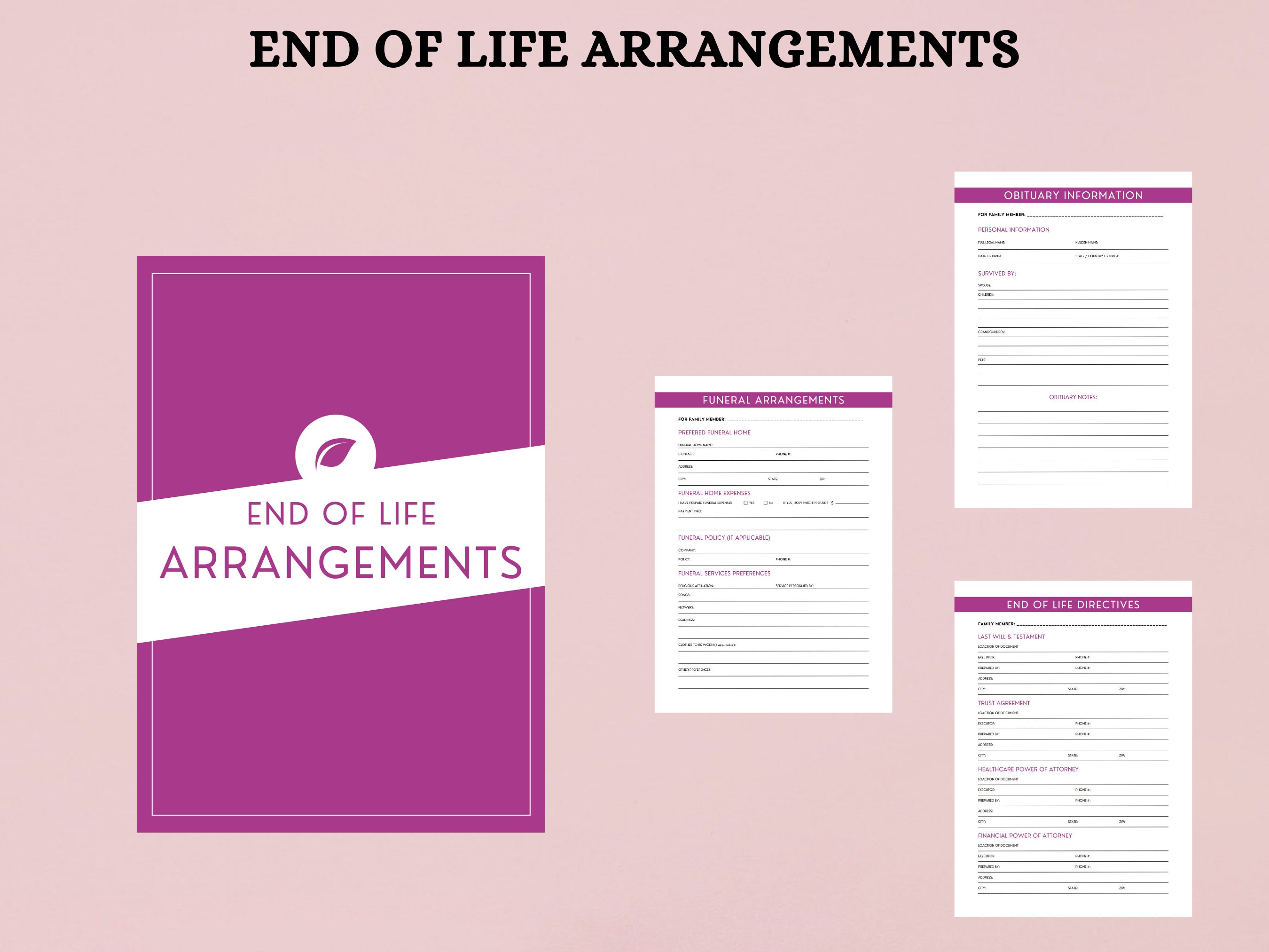 End of Life Planner Printable, Emergency Binder Printable, Beneficiary ...