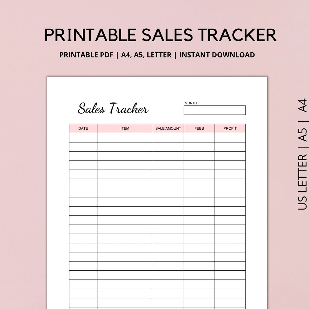 Printable Sales Tracker, Order Tracker Form, Order Form Template, Etsy ...