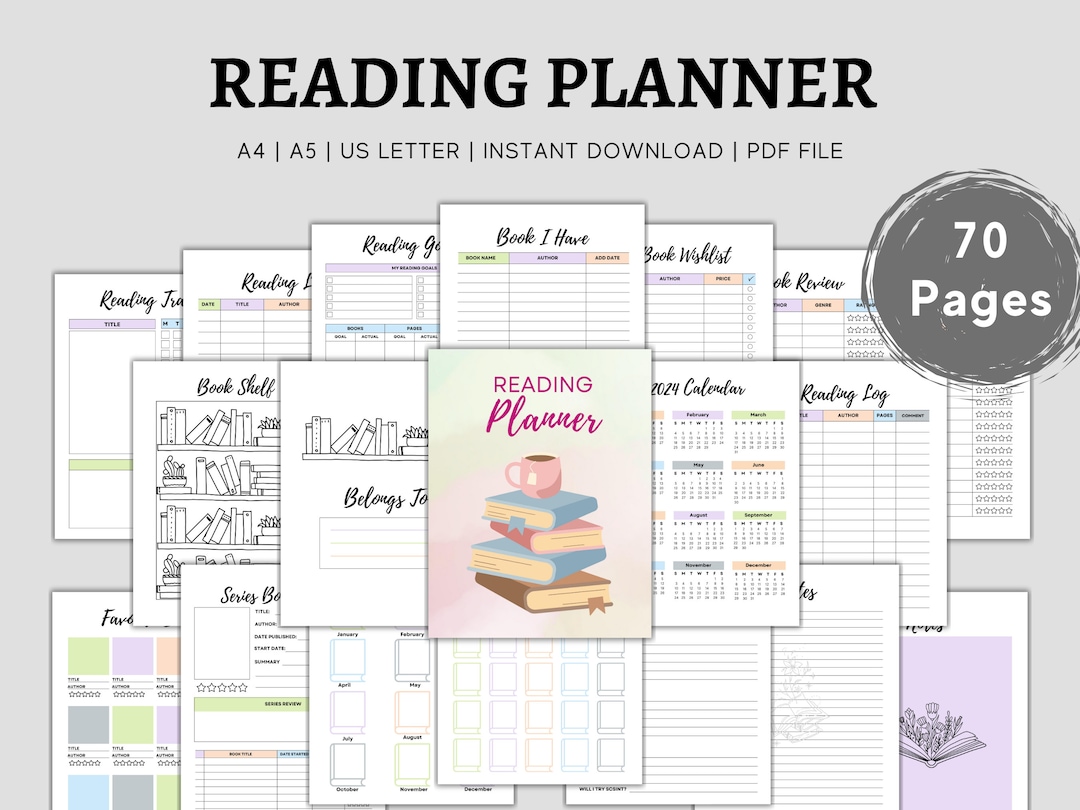 Book Reading Planner Bundle Printable, Reading Planner 2024, Reading ...