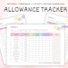 Editable Allowance Tracker for Kids, Printable Allowance Chore Chart ...