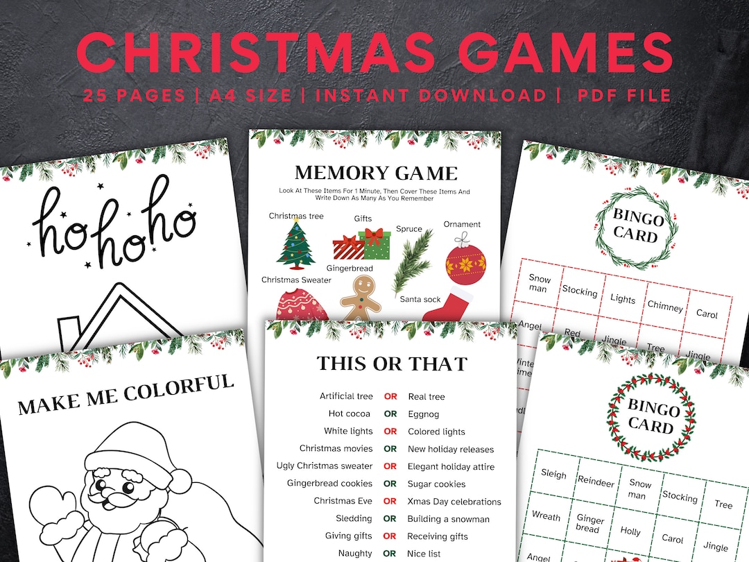 25 Printable Christmas Activities, Christmas Activity Bundle, Christmas ...