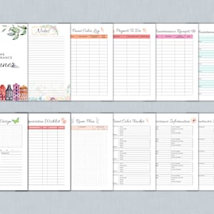 Home Maintenance Planner, Home Improvement Planner, Maintenance Tracker ...