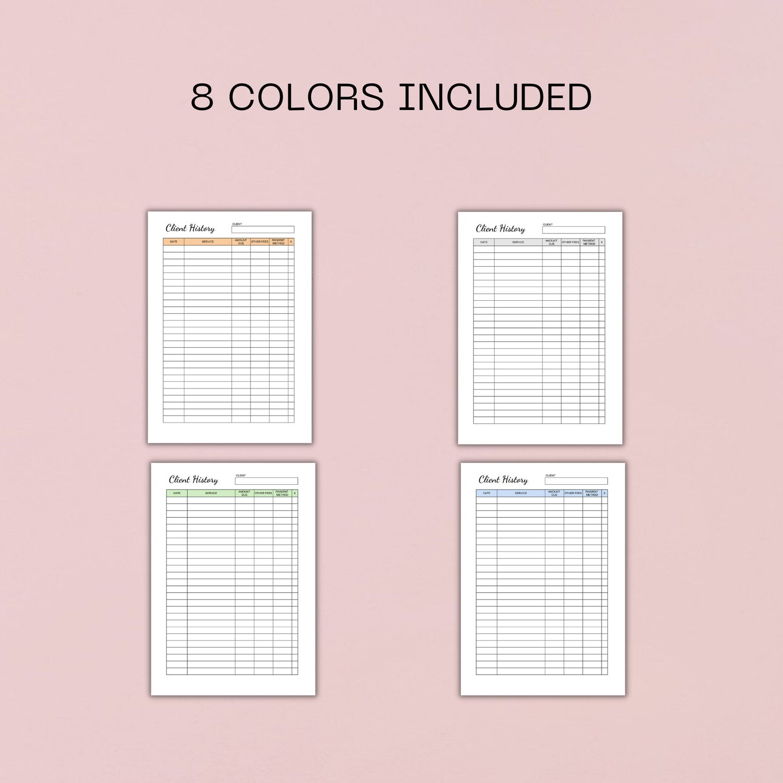 Client History Tracker Printable Client Tracker Payment Log - Etsy Canada