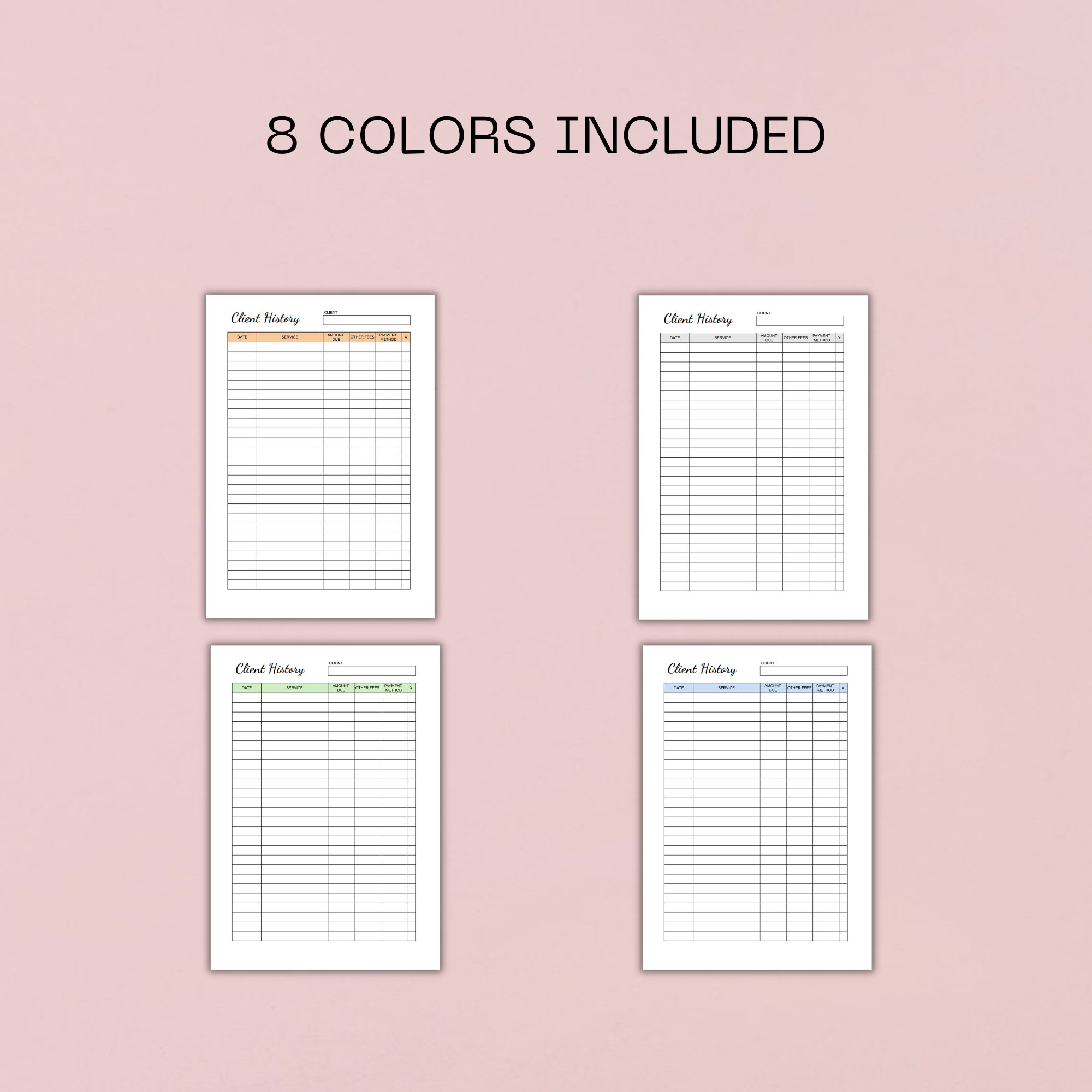 Client History Tracker Printable Client Tracker Payment Log - Etsy Canada