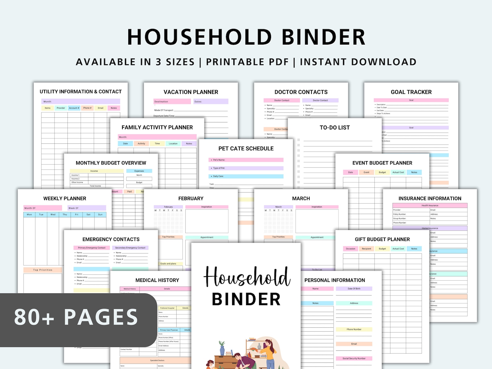 Household Binder, Home Management Binder, Home Binder, Family Household ...