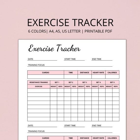 Exercise Tracker Printable Workout Tracker 75 Soft - Etsy