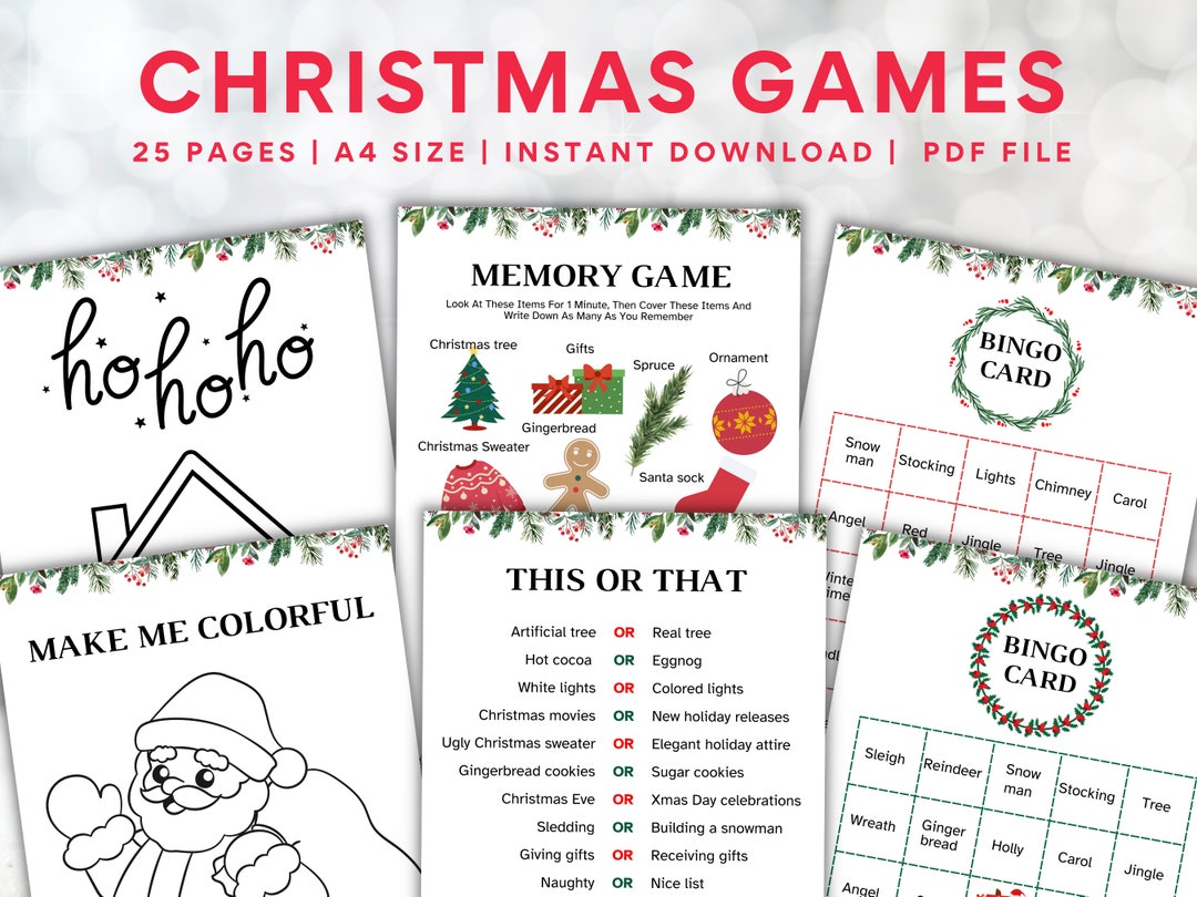 25 Printable Christmas Activities, Christmas Activity Bundle, Christmas ...