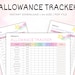 Editable Allowance Tracker for Kids, Printable Allowance Chore Chart ...