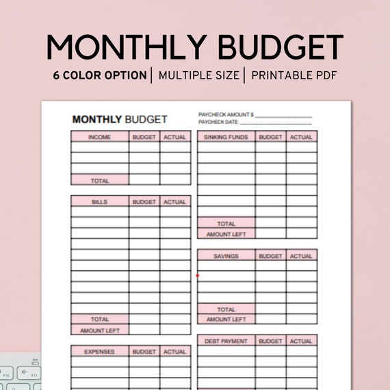 Printable Monthly Budget Planner Budget Template Finance Denmark 