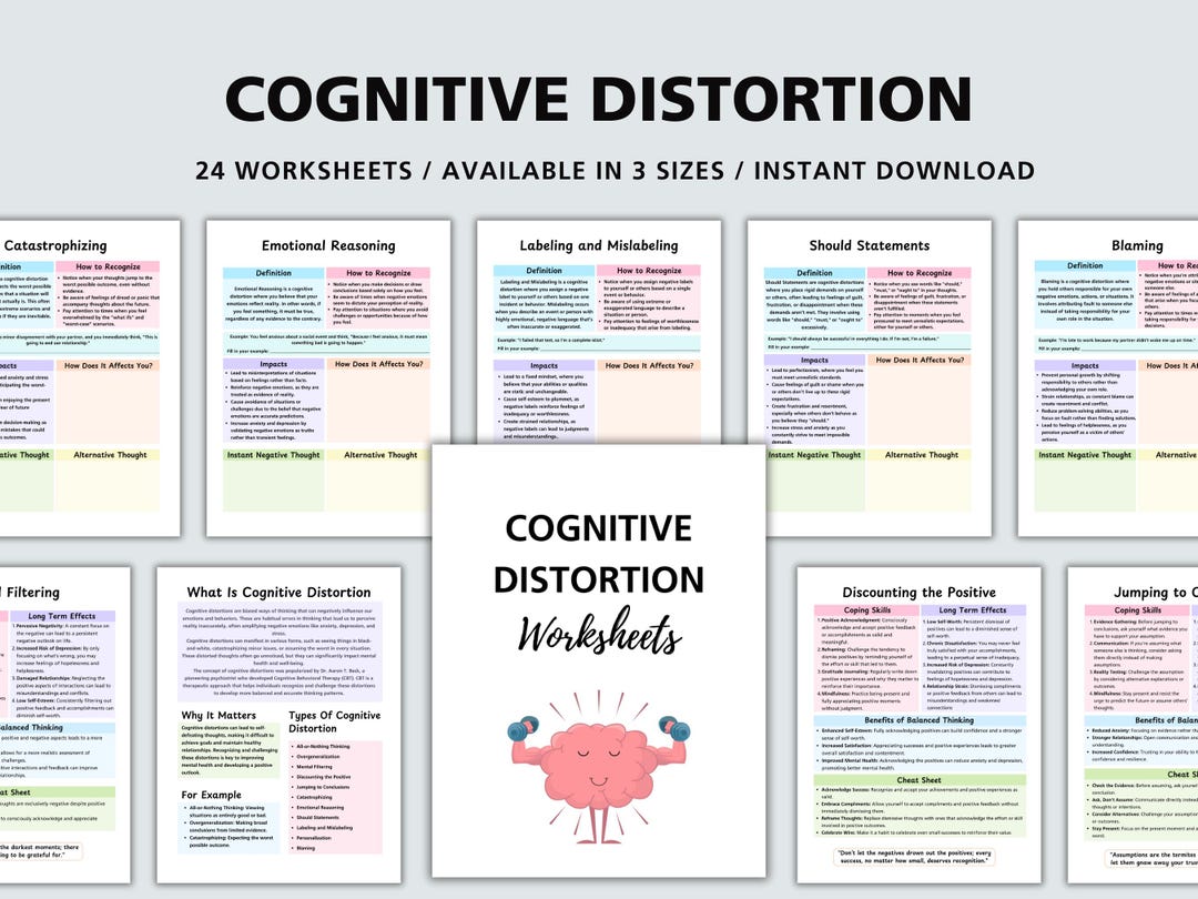 Cognitive Distortion Worksheets Printable, Mental Filtering ...