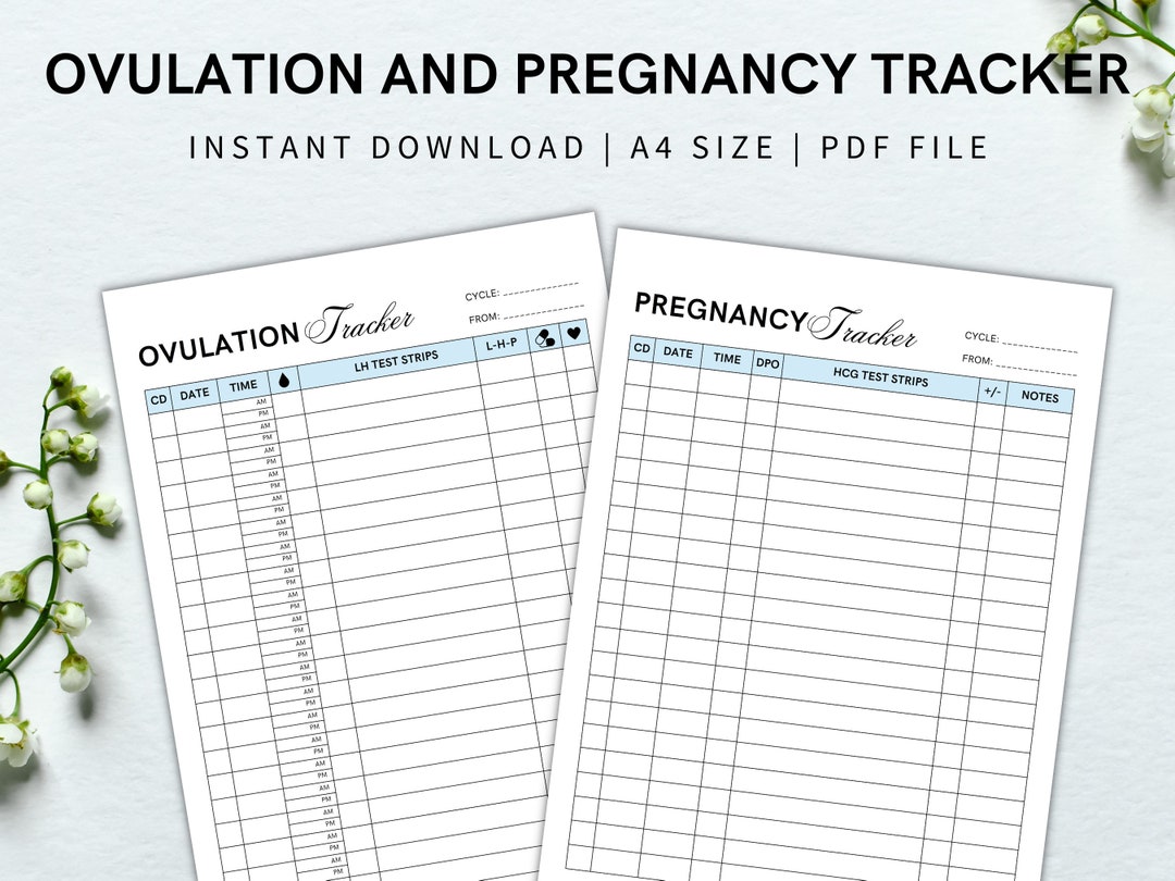 Ovulation Test Strips Tracker Printable | Fertility Tracker PDF | TTC ...