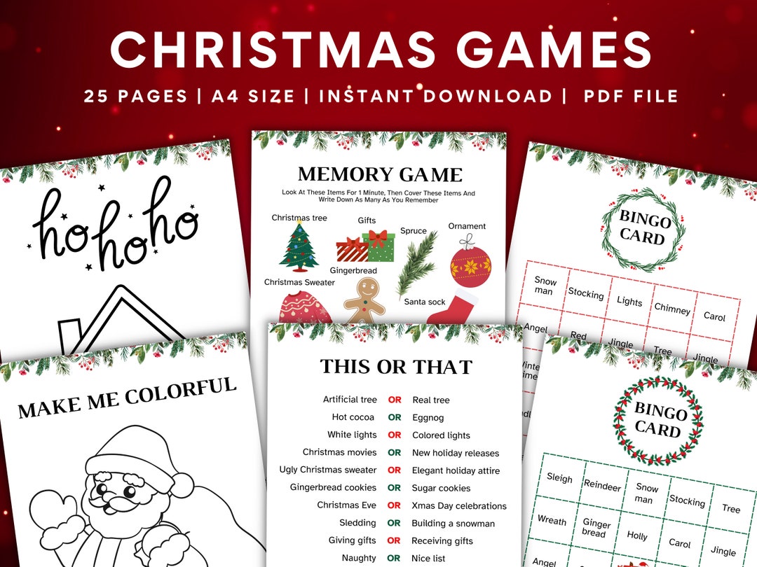 25 Printable Christmas Activities, Christmas Activity Bundle, Christmas ...