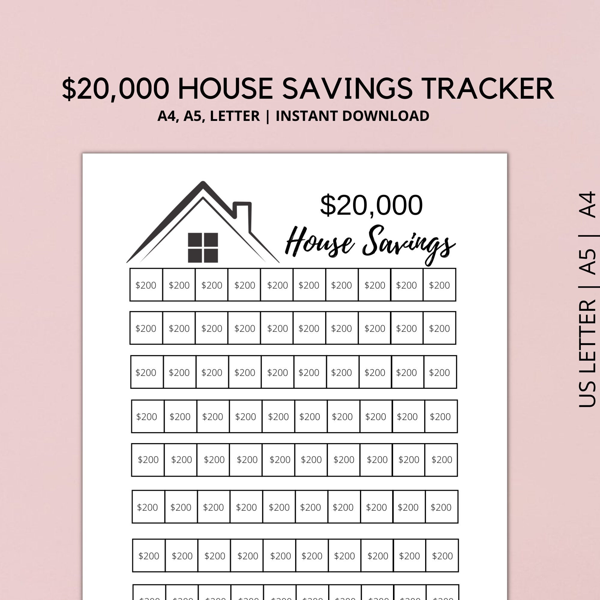 House Deposit Savings Challenge Printable PDF Stickhealthcare co uk