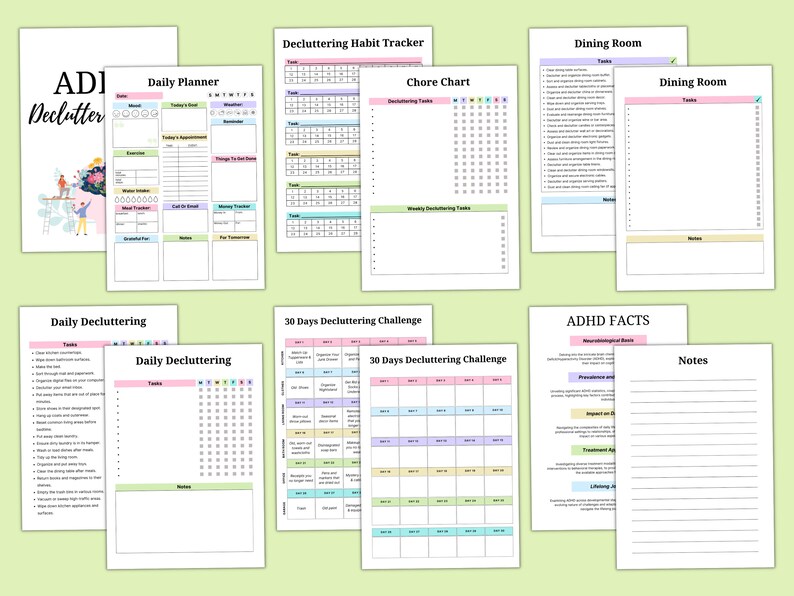Adhd Declutter Planner, Declutter Checklist, Adhd Declutter Challenge ...