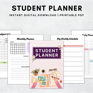 Printable Student Planner Bundle, Adhd Study Planner, Academic Planner ...