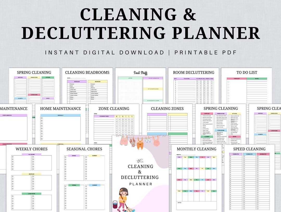 Declutter Planner, Declutter Checklist, Adhd Cleaning Checklist, Declutter Challenge, Adhd ...