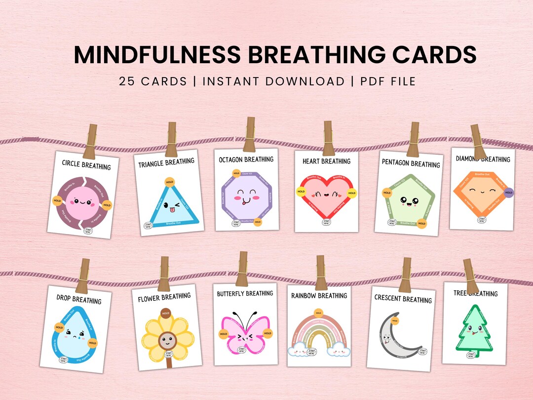 Mindfulness Breathing Cards for Kids, Mindful Breathing Activities ...