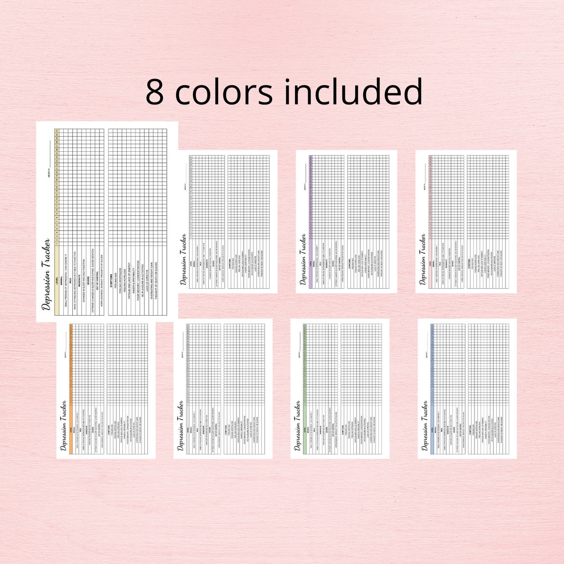 Depression Tracker Printable Depression Worksheet Anxiety - Etsy