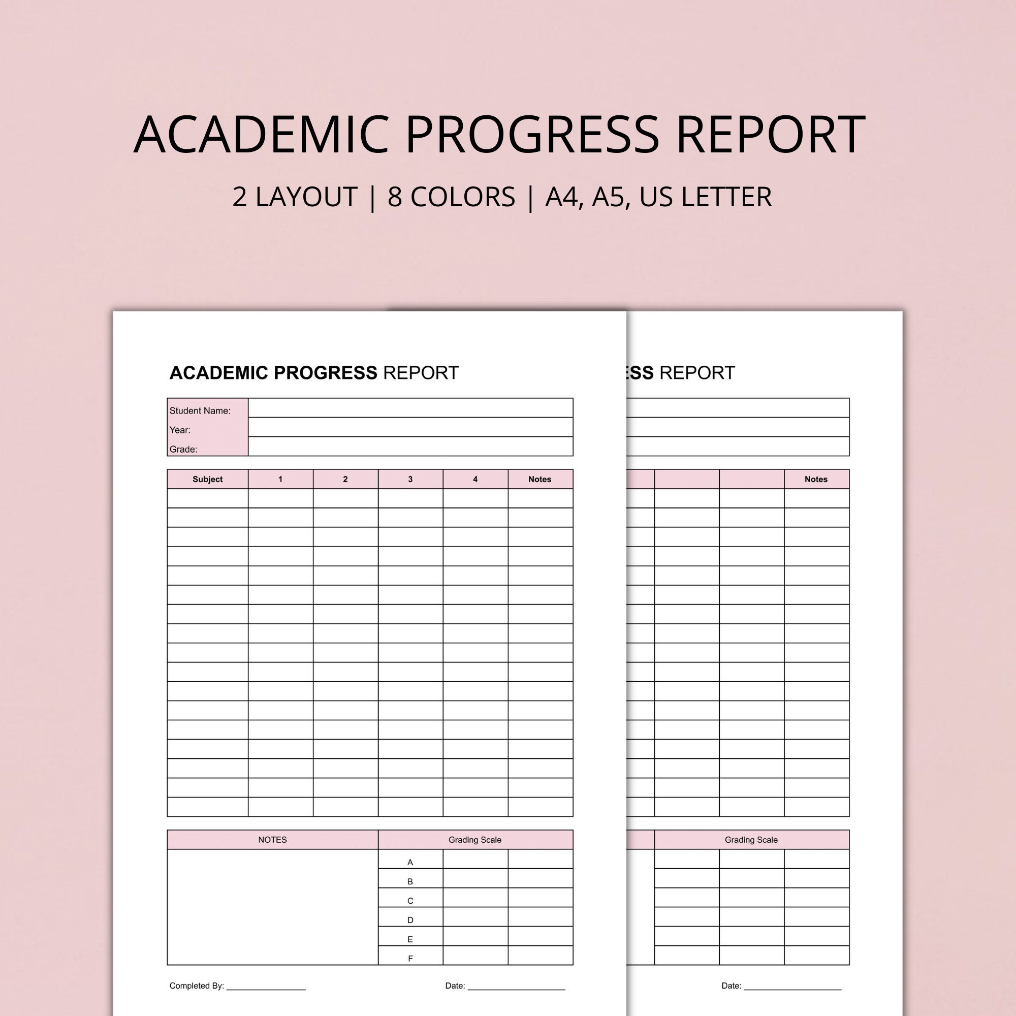 Homeschool Report Card Template Homeschool Progress Report - Etsy