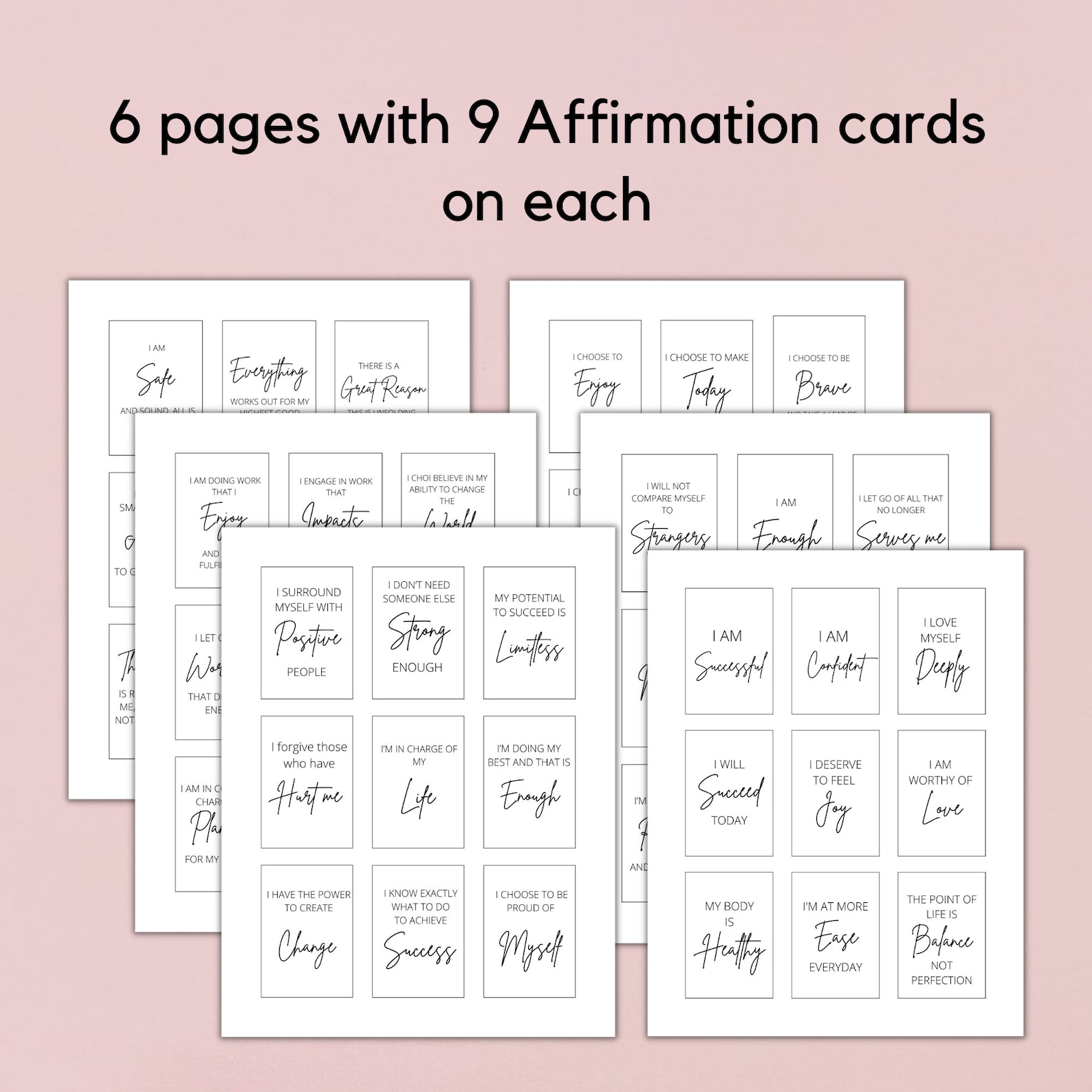 63 Affirmation Cards Printable Affirmation Cards Digital - Etsy
