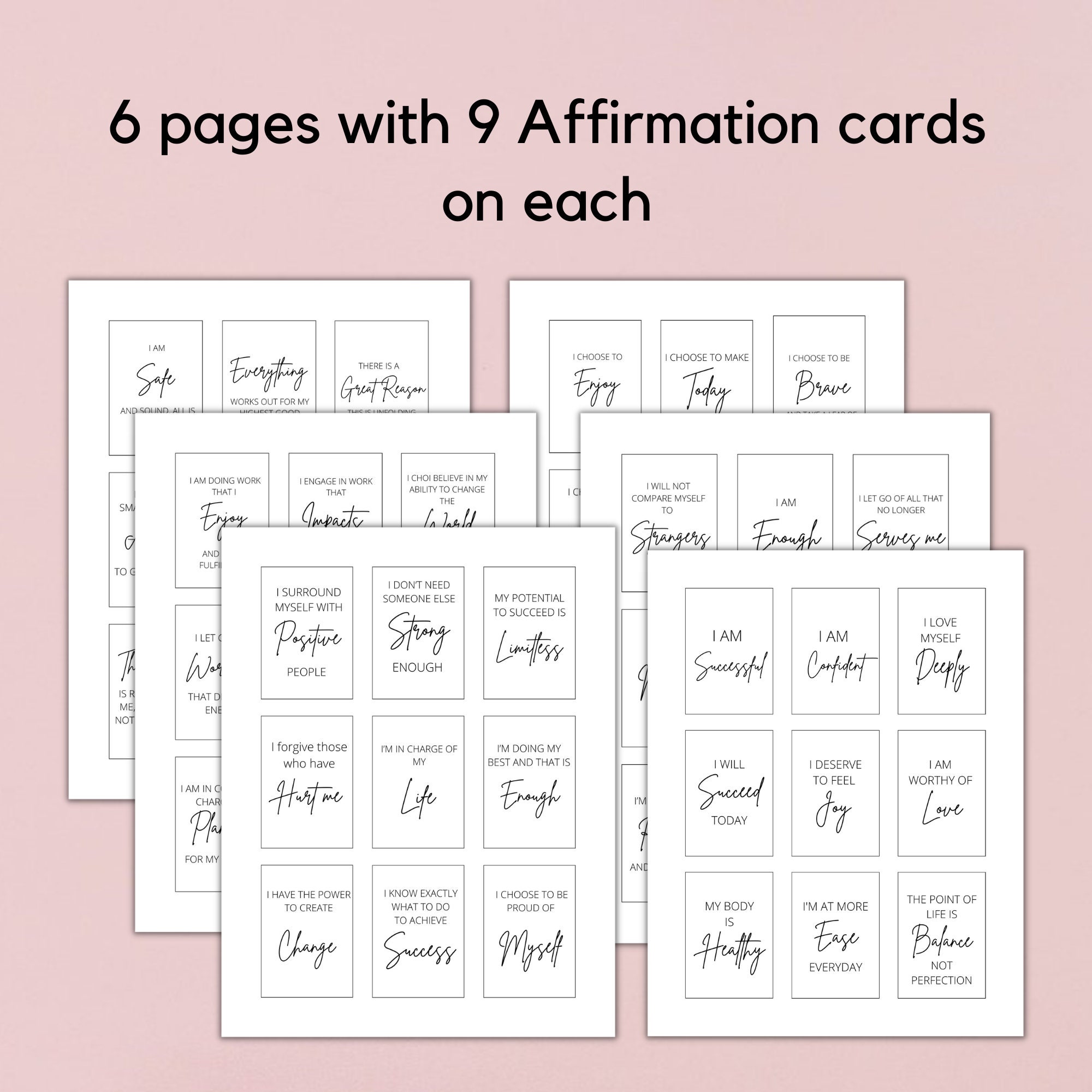 63 Affirmation Cards Printable Affirmation Cards Digital - Etsy Australia